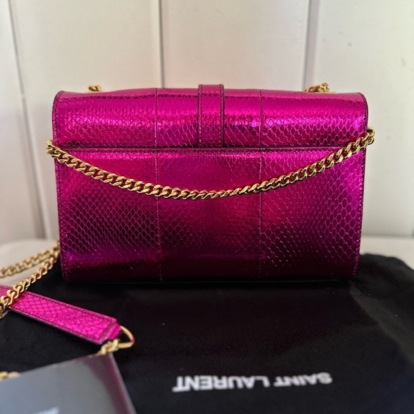 Yves Saint Laurent | Bags | Ysl Saint Laurent Kate Metallic Snakeskin ...